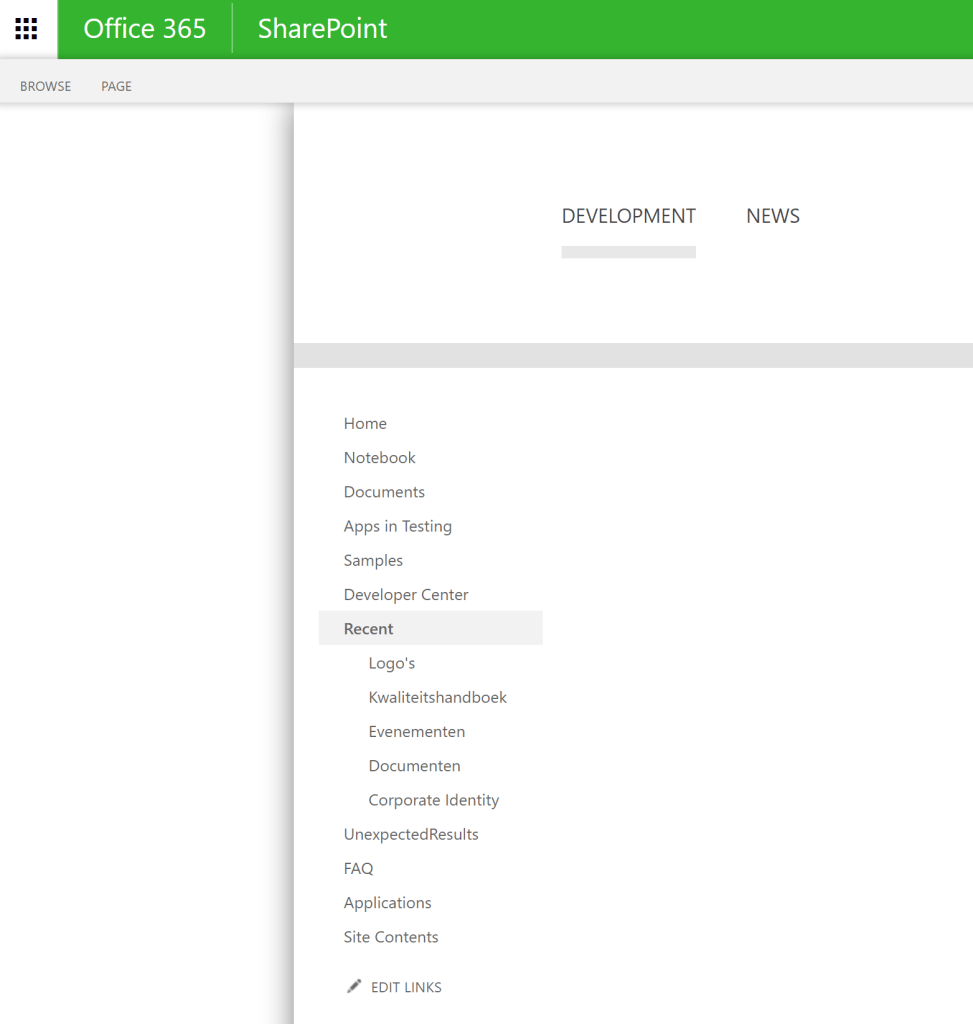 Modern SharePoint Sites—navigation options – ROBERT SCHOUTEN