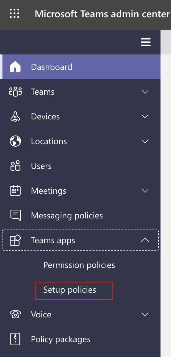 Microsoft Teams app setup policies – ROBERT SCHOUTEN